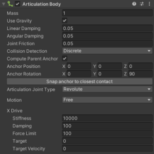 【Unity】ArticulationBodyの使い方 | M-note プログラムと電子工作